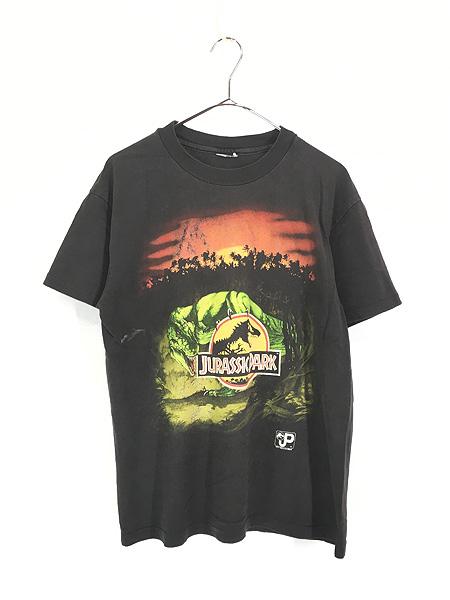 古着 90s USA製 JURASSIC PARK ジュラシックパーク 恐竜 ムービー Tシャツ M位 古着