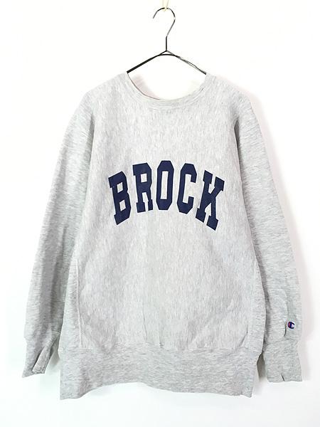 古着 90s USA製 Champion Reverse Weave 「BROCK」 リバース スウェット L 古着?@