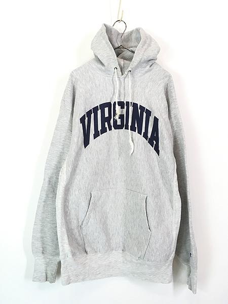 古着 90s Champion Reverse Weave 「VIRGINIA」 カレッジ 2tone 霜降り リバース スウェット パーカー L 古着