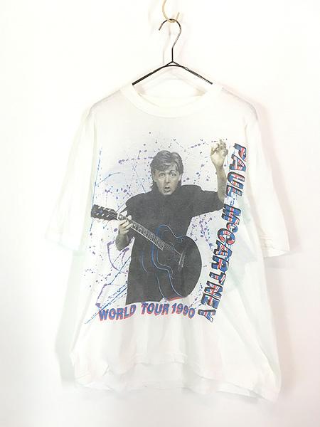 古着 90s The Beatles Paul McCartney 「World Tour 1990」 ツアー ロック ミュージック パキ綿 Tシャツ M