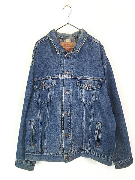 古着 90s USA製 Levi's 70699-0289 デカタグ チェック ライナー ビッグシルエット デニム ジャケット Gジャン XL