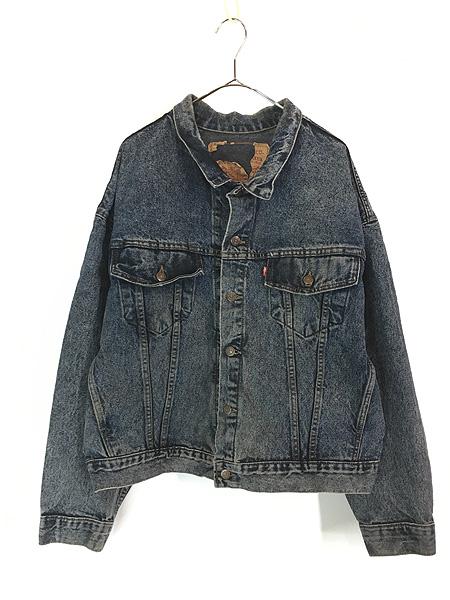 古着 90s USA製 Levi's 70598-4865 ビッグシルエット オーバーダイ アシッド デニム トラッカー ジャケット Gジャン L