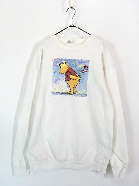 古着 90s USA製 Disney Classic Pooh クマのプーさん クラシック スウェット トレーナー L 古着
