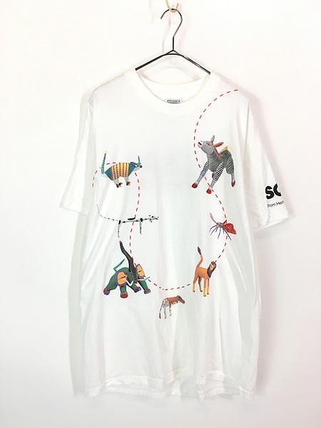 古着 90s SQA From Herman Miller ハーマン ミラー イームズ インテリア マルチ アート Tシャツ L ミント!!