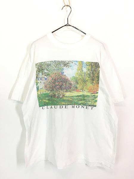 古着 00s Claude Monet 「Parc Monceau」 モンソー公園 モネ 印象派 アート Tシャツ L