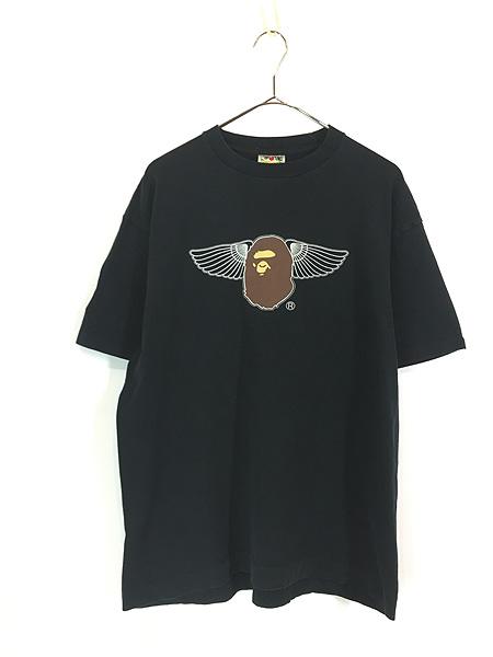 古着 90s 日本製 A BATHING APE 初期 エイプ 大猿 ウィング 100% コットン Tシャツ L