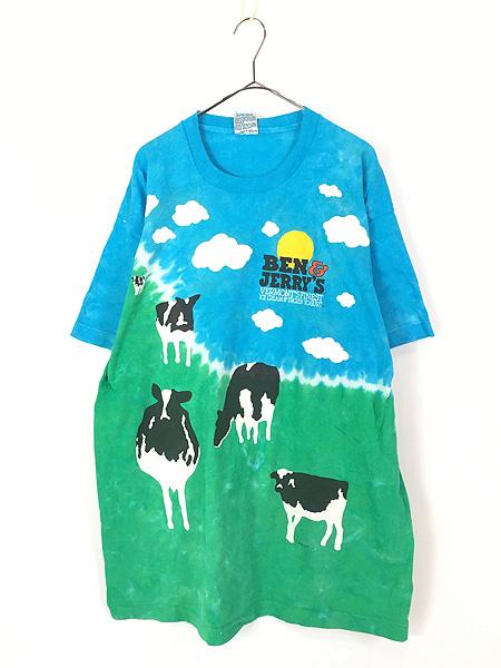 古着 90s USA製 BEN&JERRY'S アイスクリーム 企業 タイダイ Tシャツ XXL 古着