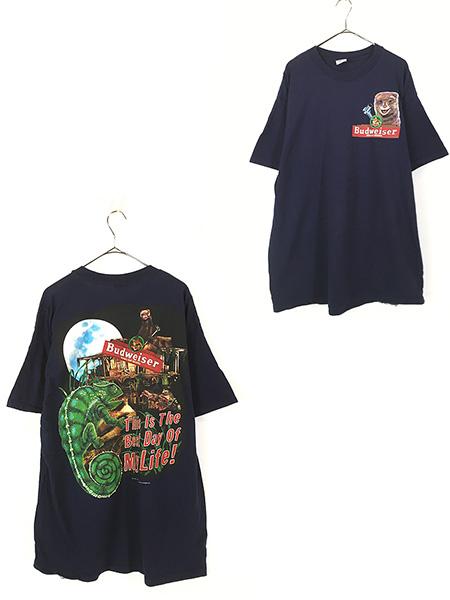 古着 90s Budweiser バドワイザー ビール 企業 イタチ カメレオン Tシャツ XL 古着