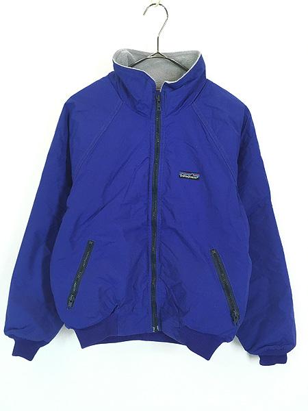 レディース 古着 80s USA製 Patagonia 裏地 フリース ハード シェルド ジャケット 青 L 古着