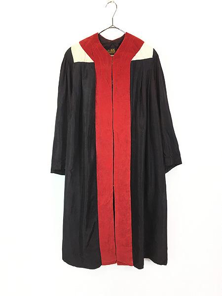 レディース 古着 60s Lynch Kelly ベロア 切替 十字架 ヴィンテージ ゴスペル ローブ ワンピース ドレス ガウン ロング丈 M位 古着