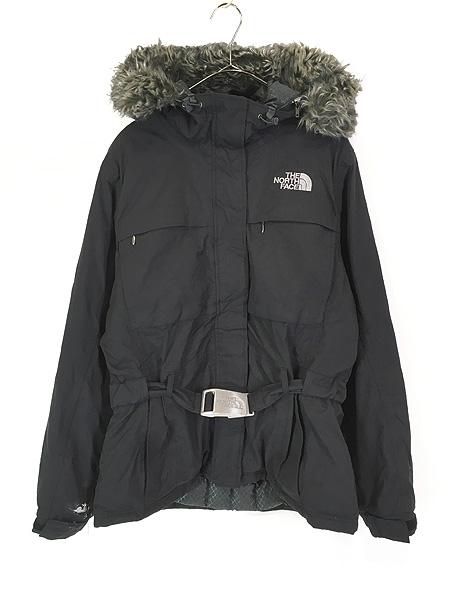 レディース 古着 TNF The North Face 「HyVent」 高機能 ファー フーデッド ダウン ジャケット パーカー 黒 L 古着