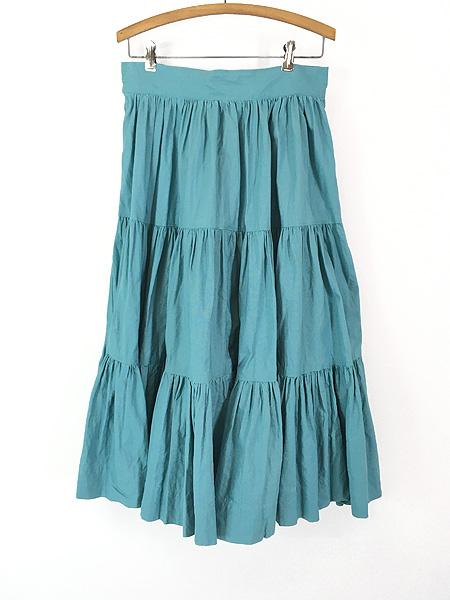 レディース 古着 50s 無地 ソリッド キャンバス地 ティアード スカート ロング丈 M位 古着