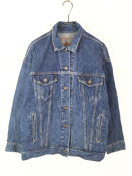 レディース 古着 90s USA製 Levi's 77930-7206 濃紺 デニム トラッカー ジャケット Gジャン ロング丈 M 古着