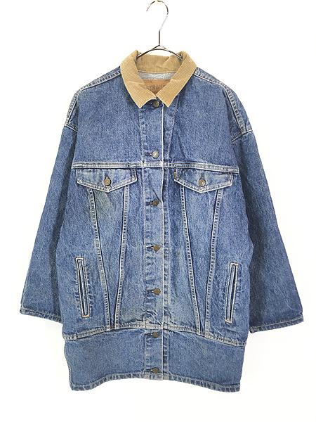 レディース 古着 80s USA製 Levi's 77932 襟 コーデュロイ デニム トラッカー ワイド コート ショート丈 S 古着