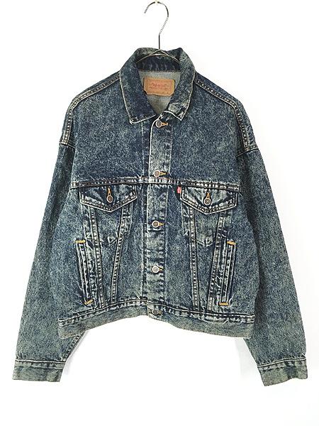 レディース 古着 90s USA製 Levi's 70508 0227 ワイドシルエット ケミカル アシッド デニム トラッカー ジャケット Gジャン S 古着