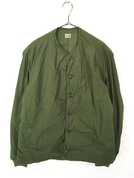 レディース 古着 70s スウェーデン軍 ミリタリー ノーカラー パデット ライナー ジャケット L位 古着