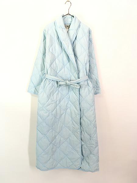 レディース 古着 70s LLBean ショールカラー キルティング グース ダウン ガウン ロング コート M 古着