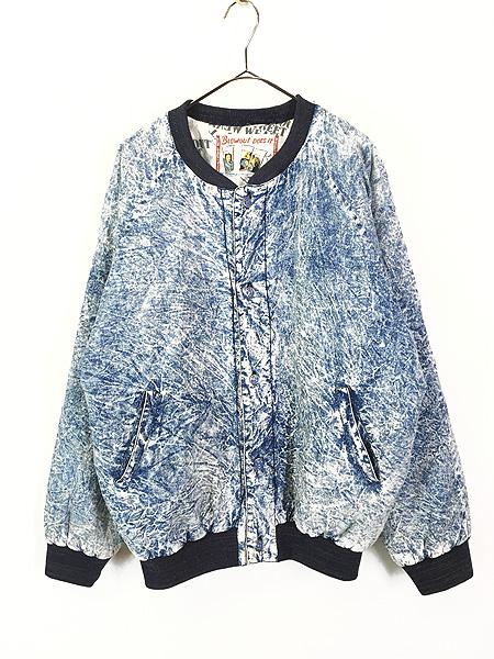 レディース 古着 90s BLOWOUT DOES IT ケミカル デニム コットン パデット ジャケット ブルゾン XL位 古着
