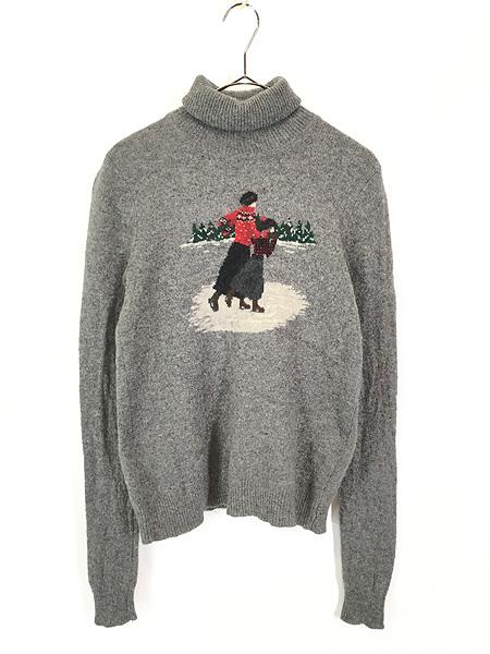 レディース 古着 90s LAUREN RalphLauren スケート リンク タートルネック ウール ニット セーター S 古着