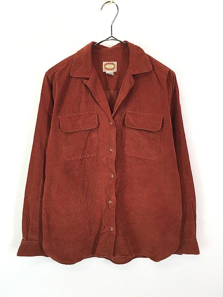 レディース 古着 80s BANANA REPUBLIC 無地 ソリッド フラップ ポケット 開襟 コーデュロイ シャツ S 古着