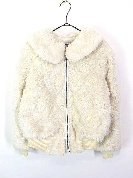 レディース 古着 70s USA製 Montgomery Ward 裏地キルティング フェイクファー ジャケット M位 古着