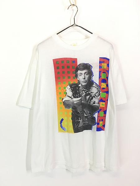 古着 80s USA製 Paul McCartney 「 World Tour」 ツアー ロック ミュージック Tシャツ XL