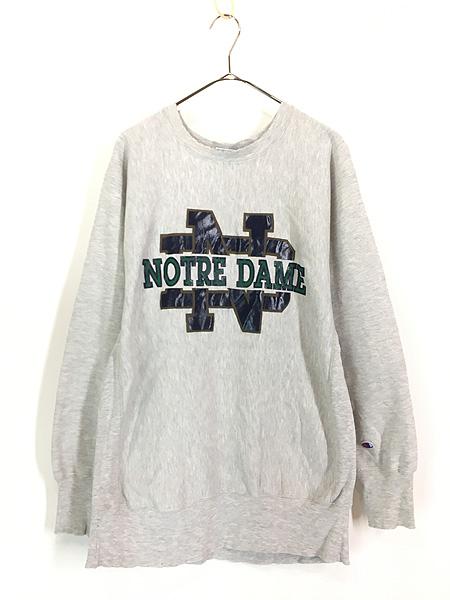 古着 90s USA製 Champion Reverse Weave 「NOTRE DAME」 リバース スウェット XL 古着