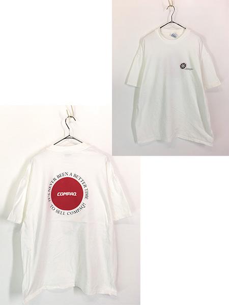 古着 90s COMPAQ 「Driving perforamance Together」 PC コンピューター ソフトウェア Tシャツ XL