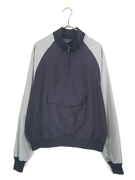 古着 80s JC Penney 2tone ハーフジップ プルオーバー コットン アノラック ジャケット L