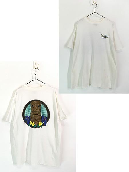 古着 90s USA製 Disney 「Polynesian Resort」 ディズニー 南国 パーク Tシャツ XL 古着