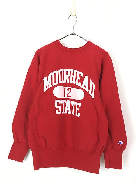 古着 90s USA製 Champion Reverse Weave 「MOORHEAD」 3段 カレッジ リバース スウェット M 古着