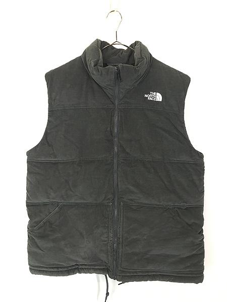 古着 TNF The North Face 裏地 フリース 細畝 コーデュロイ パデット ベスト オリーブ L 古着