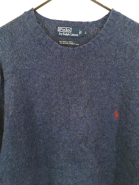 古着 Polo Ralph Lauren ワンポイント 上質 アンゴラ メリノウール