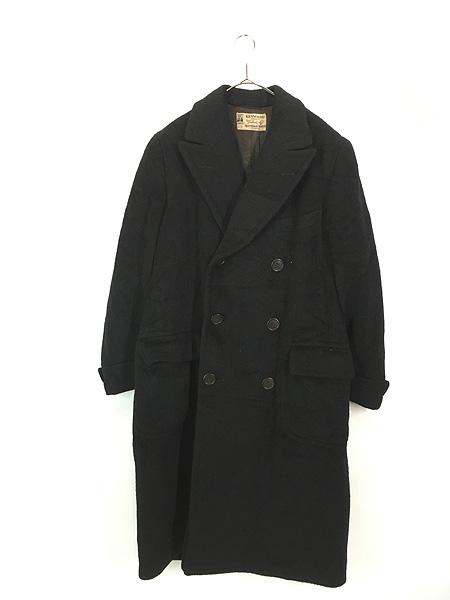 古着 50s Kenwood × Block and Kuhl Co ブラック フランネル ウール ダブルブレスト チェスター コート 42位