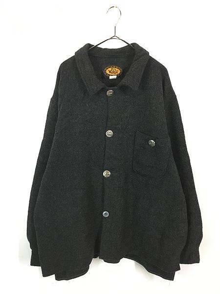 古着 90s USA製 WoolRich アニマル メタルボタン フランネル ウール カバーオール ジャケット XL