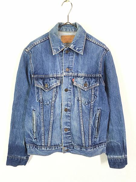 古着 70-80s 製 Levi's 70506-0216 ハンド ポケット付 ブルー デニム トラッカー ジャケット Gジャン 38