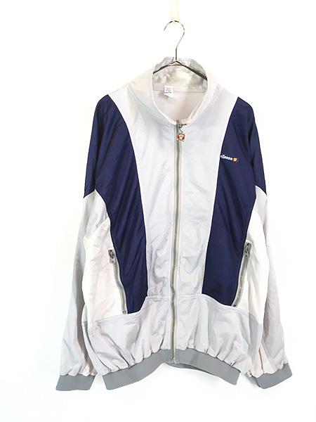 古着 80s ellesse エレッセ ドルマンスリーブ クレイジー パターン 光沢 ジャージ トップ トラック スーツ 44 古着