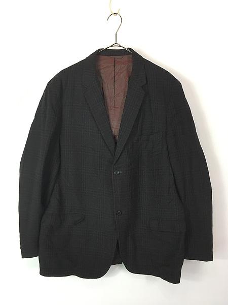 古着 60s USA製 CAMPUS ブラック × レッド チェック ウール テーラード ジャケット 42位
