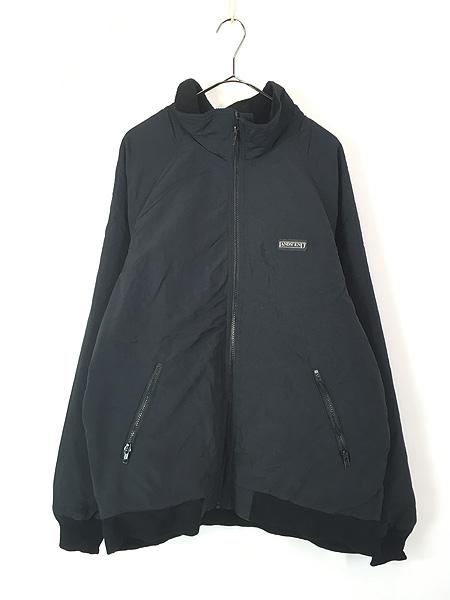 古着 90s USA製 LANDS END 「Squall Jacket」 フリース ライナー パデッド シェルド スコール ジャケット ブラック L