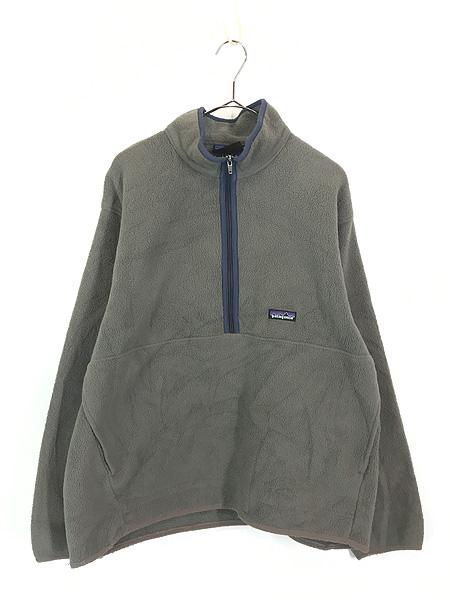 古着 02s Patagonia ハーフジップ シンチラ フリース ジャケット グレー L 古着