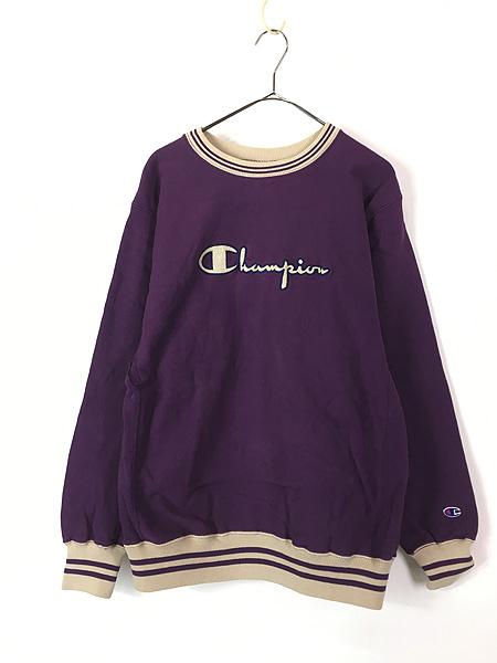 古着 90s USA製 Champion Reverse Weave BIG ロゴ リブライン リバース スウェット L 古着