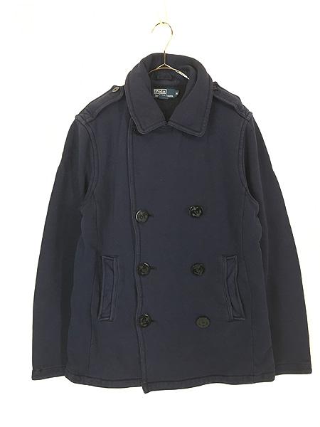 古着 Polo Ralph Lauren アンカー ボタン ダブルブレスト スウェット Pコート M 古着