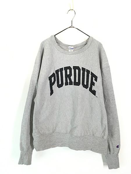 古着 90s Champion Reverse Weave 「PURDUE」 カレッジ パッチ リバース スウェット XL 古着