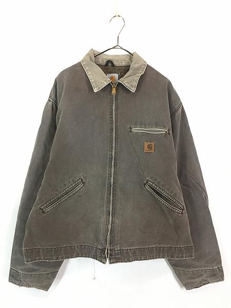 古着 90s USA製 Carhartt 裏地 チェック ブランケット CHT チョコレート ダック デトロイト ジャケット XL 古着