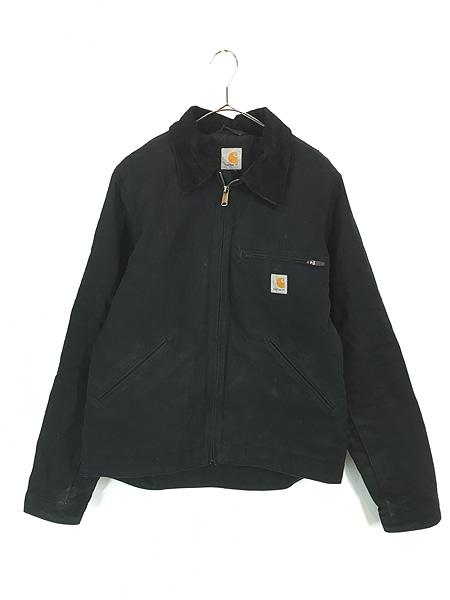古着 Carhartt 裏地 ストライプ ブランケット ブラック ダック デトロイト ジャケット L位 古着