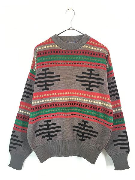 古着 70s USA製 Pendleton 「High Grade Western Wear」 ネイティブ パターン ヘビー ウール ニット セーター L