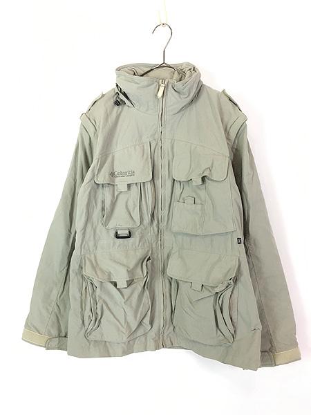 古着 90s Columbia 多ポケット 4way ジャケット & ベスト L 古着