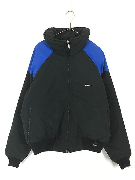 古着 90s GERRY 黒×青 バイカラー ハイネック パデット ジャケット L位 古着