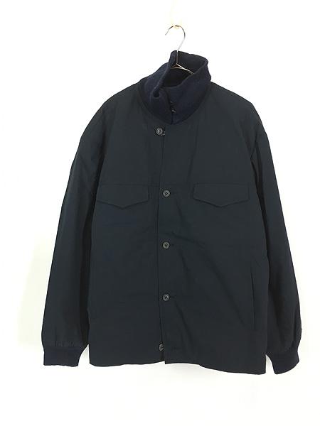 古着 60-70s nobel 「TREVIRA」 ハイネック リブ ユーロ コットン オープンカラー ジャケット ブルゾン ボア ライナー付!! XL位