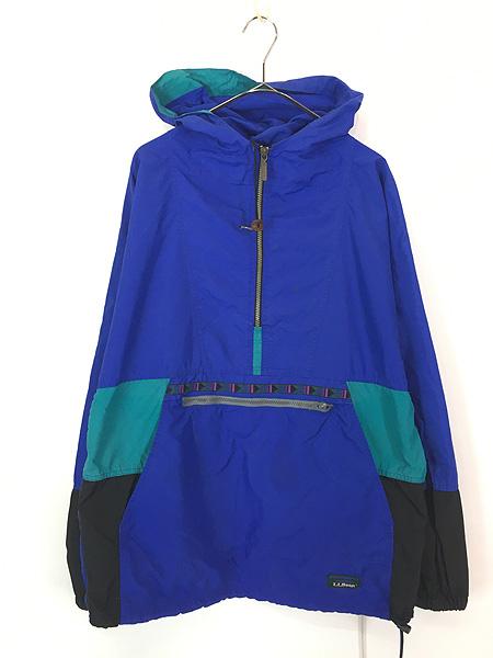 古着 90s USA製 LL Bean チロリアン テープ クレイジー ナイロン アノラック パーカー ジャケット XL位